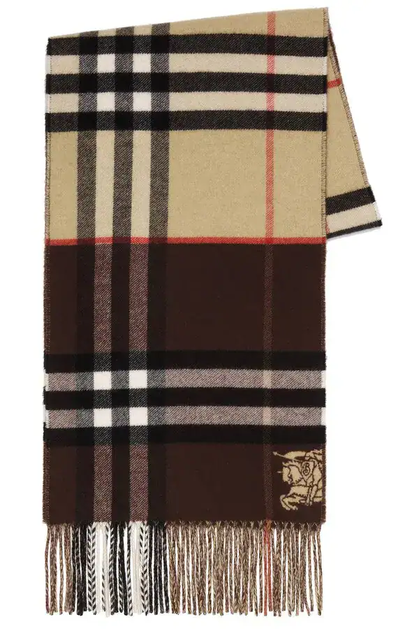 BURBERRY ブラウン 大判ストール 140cm x 140cm 格安！ BURBERRY Giant Check Wool Scarf - Taupe Brown NEW w/Tags– Wag N